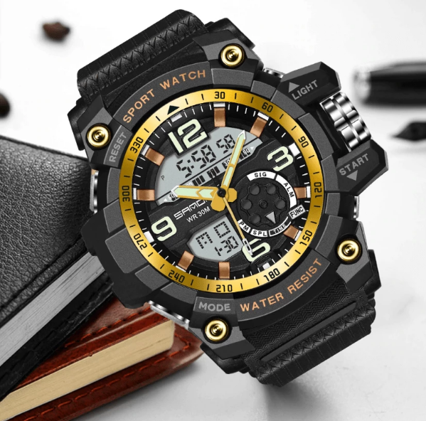 Military Watch Waterproof To 165 FT 55MM Head Dual Digital & Analog ...